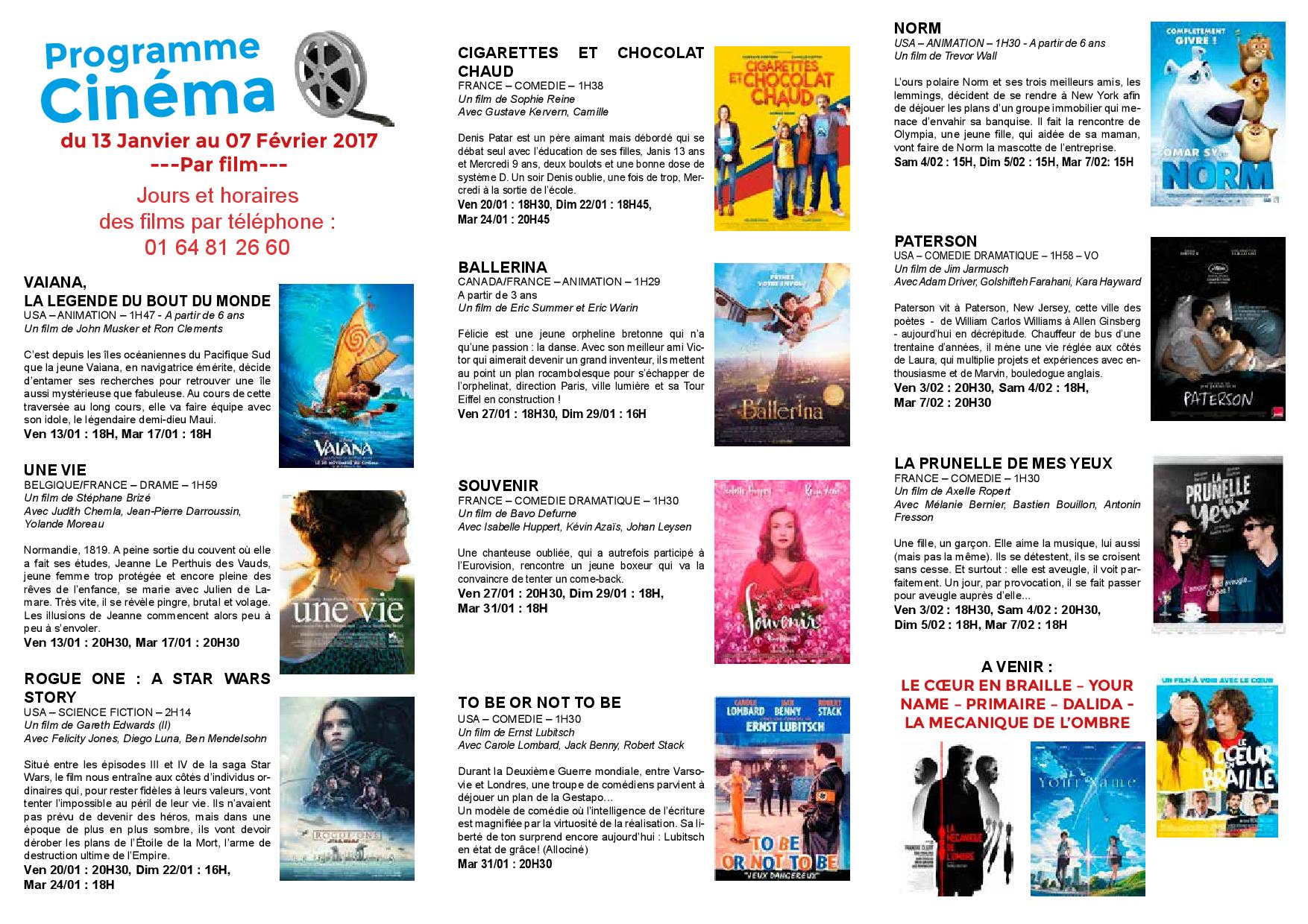 Programme du Cinéma du 13 janvier au 7 février 2017 - Les Amis des 26 ...
